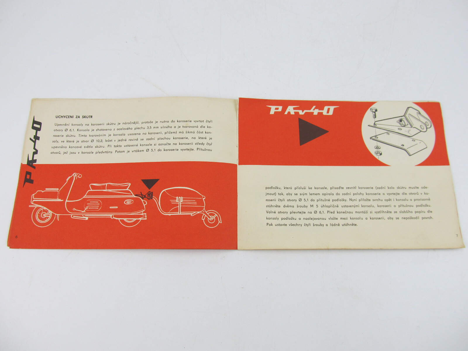 PAV 40 - NÁVĚSNÝ VOZÍK pro motocykly a skútry - Jawa ČZ Čezeta NÁVOD | Aukro